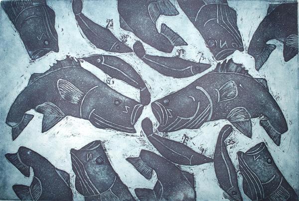 Barra Lure Fishing - Limited Edition etching on paper – Pormpuraaw