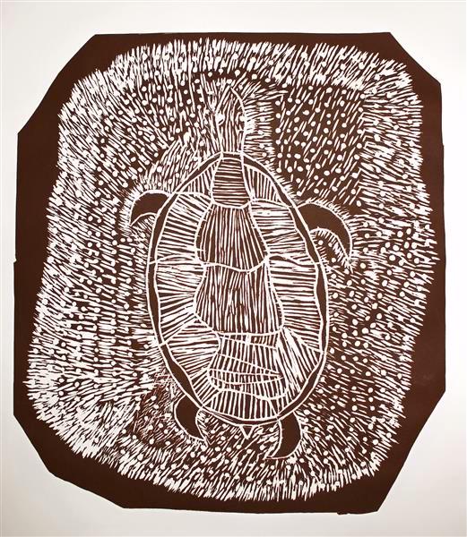 Long Neck Turtle - Etching on paper – Pormpuraaw